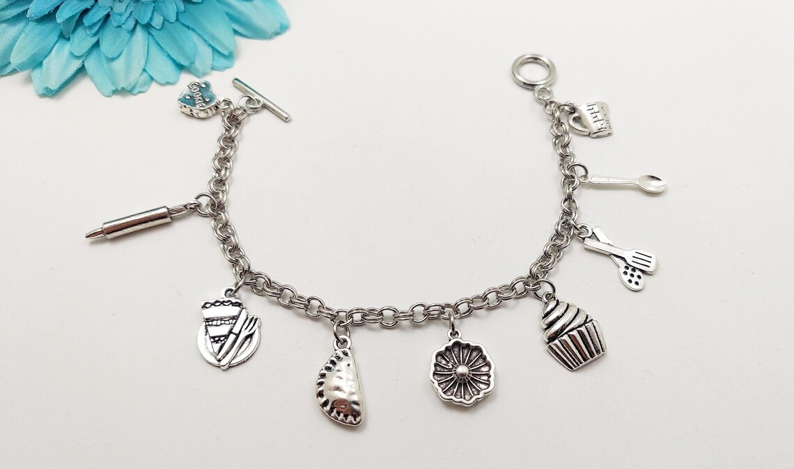 Baking Charm Bracelet, Baking Bracelet, Cooking Charm Bracelet, Chef ...