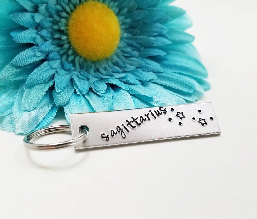 Sagittarius Keychain Custom Keychain Constellation - Etsy