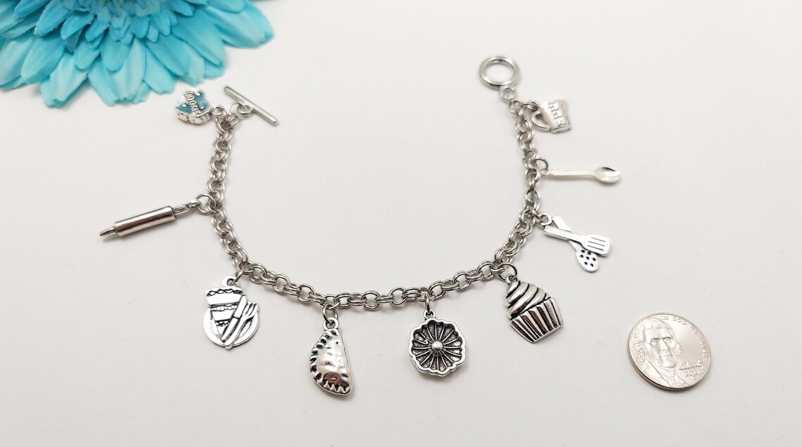 Baking Charm Bracelet, Baking Bracelet, Cooking Charm Bracelet, Chef ...