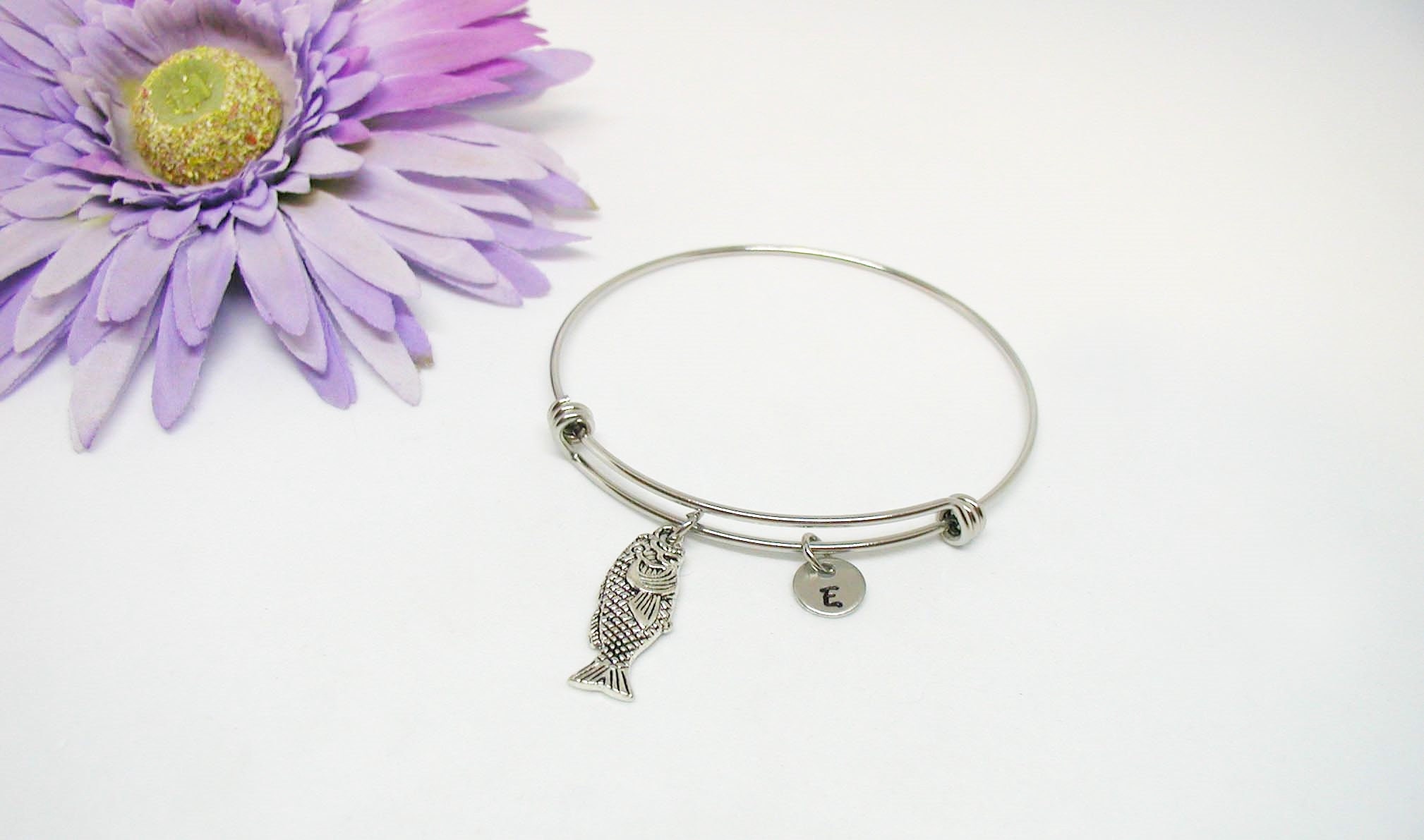 Fish Bracelet Fish Bangle Fish Jewelry Expandable Bracelet | Etsy