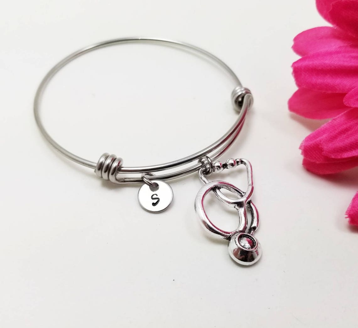 Stethoscope Bangle, Stethoscope Bracelet, Personalized Bracelet, Doctor ...