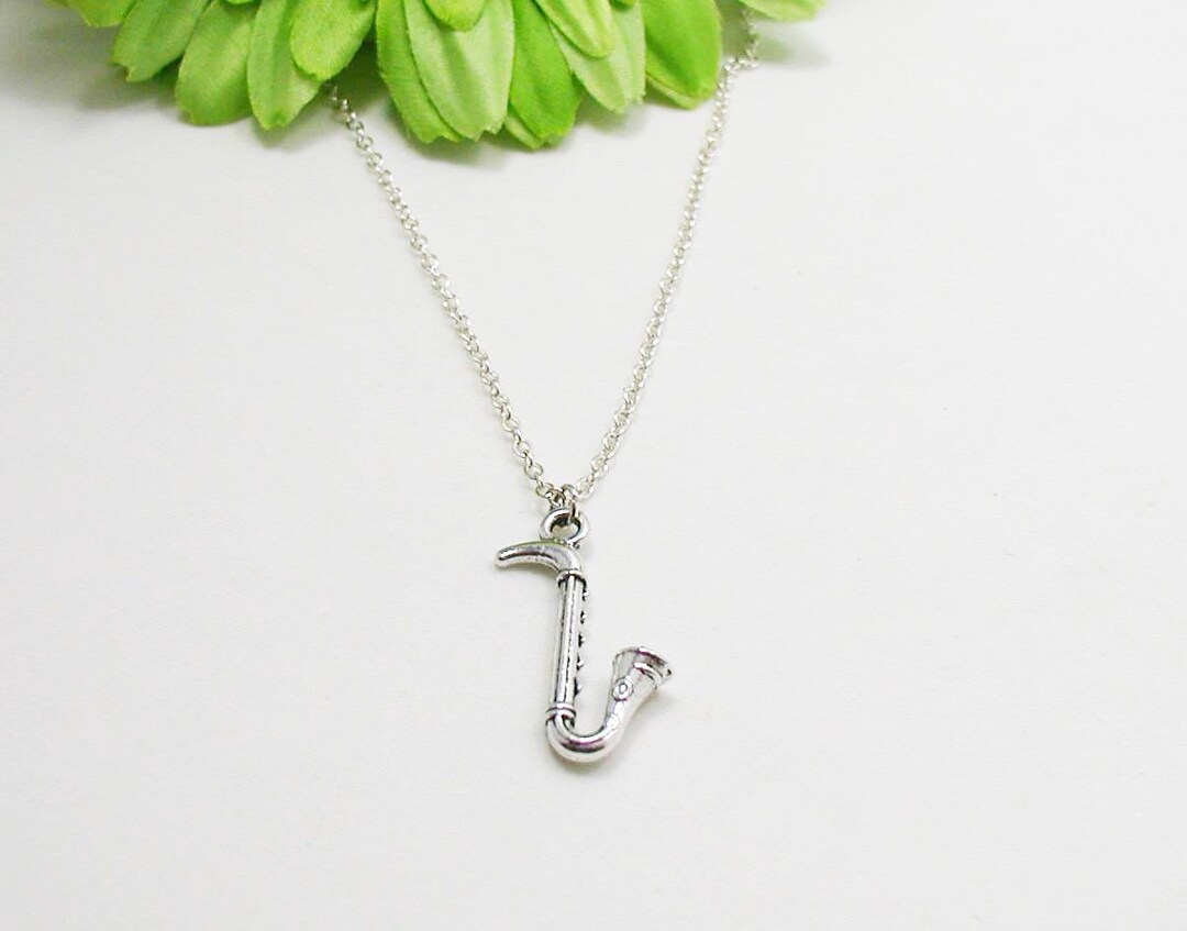 Saxophone Necklace, Charm Necklace, Saxophone Pendant, Music Teacher ...