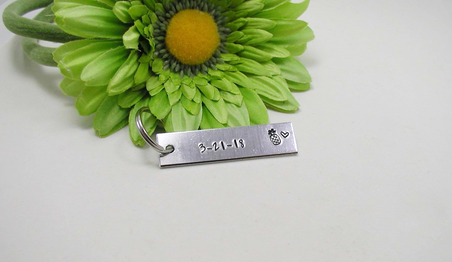 Date Keychain, Anniversary Keychain, Birthday Keychain, Pineapple ...