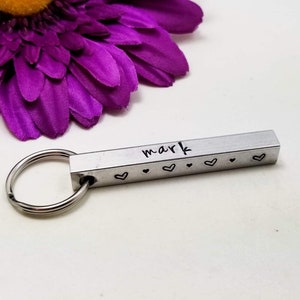 Aluminum Bar Keychain, Personalized Keychain, Custom Keychain, Hand ...
