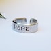 Hope Ring Personalized Ring Inspirational Ring - Etsy