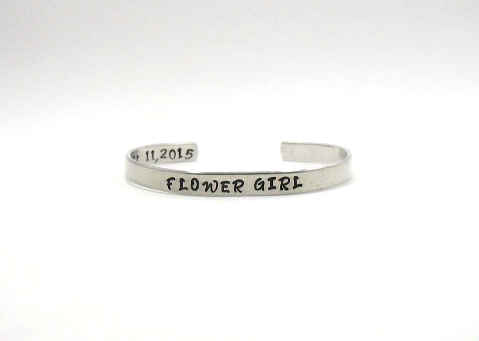Flower Girl Bracelet Cuff, Wedding Bracelet, Bridal Party Cuff ...