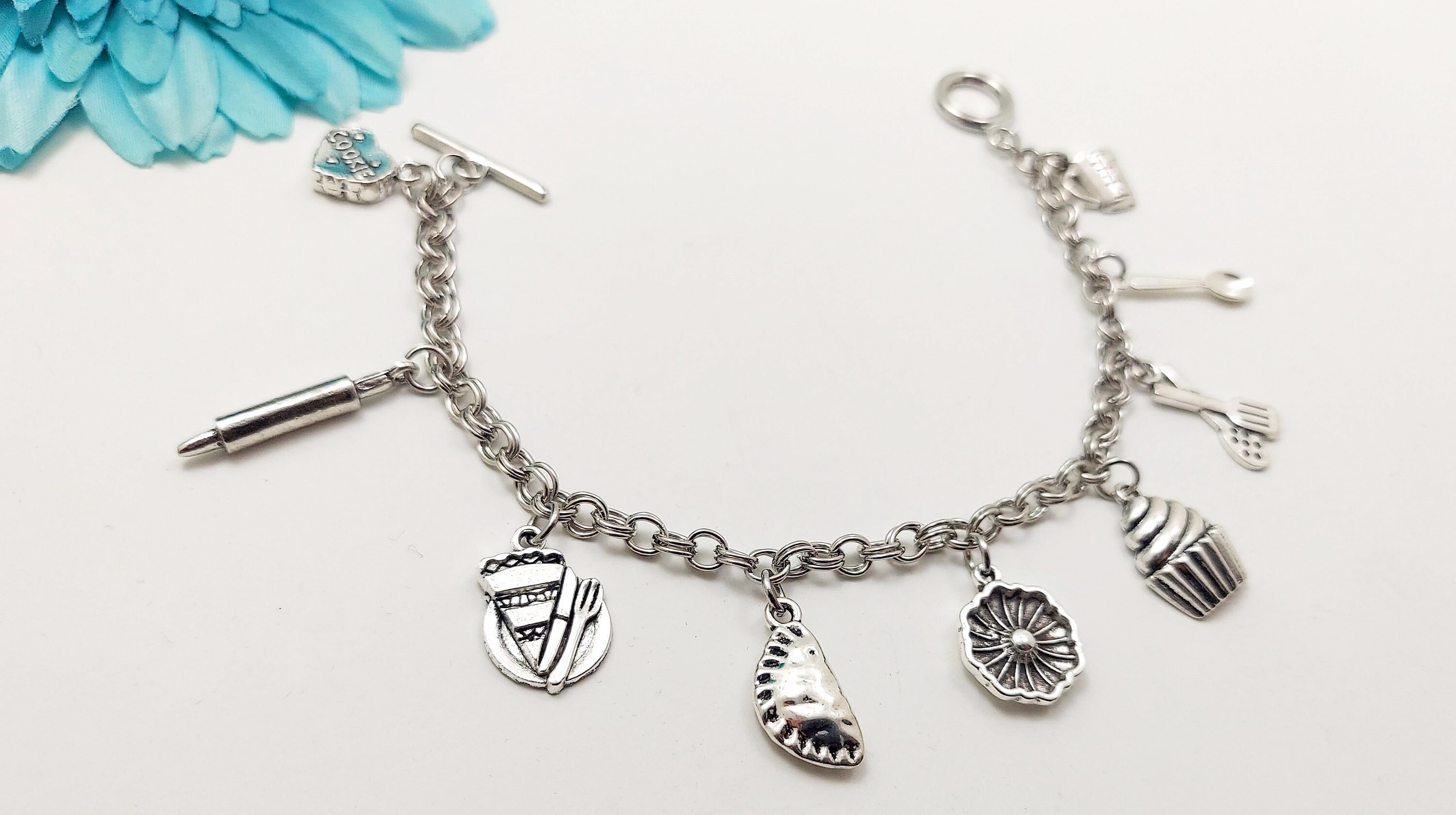 Baking Charm Bracelet, Baking Bracelet, Cooking Charm Bracelet, Chef ...