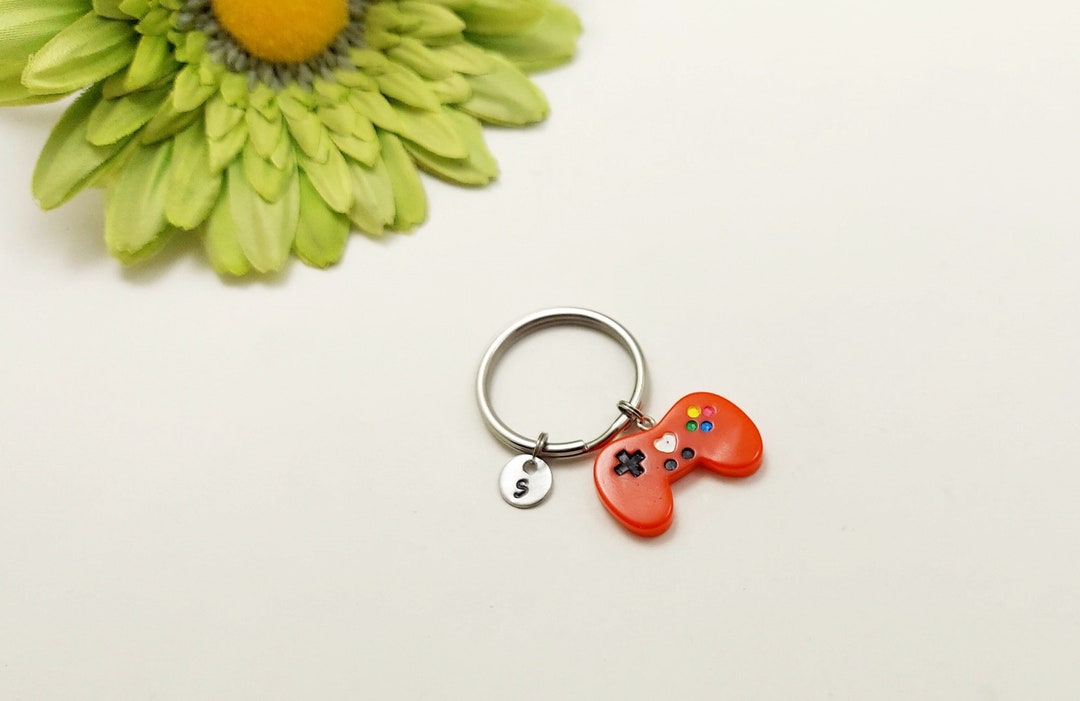 Video Gamer Key Chain, Red Controller Keychain, Gaming Charm, Video ...