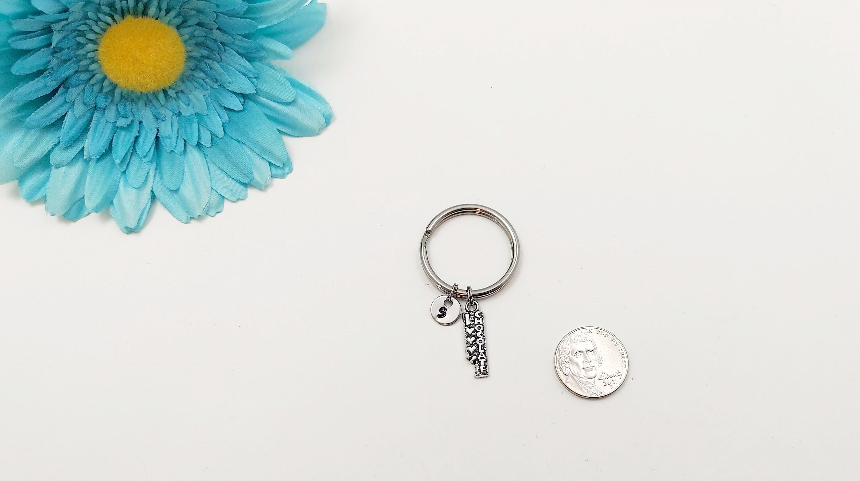 I Love Chocolate Keychain, Chocolate Lover Keychain, Chocolate Charm ...
