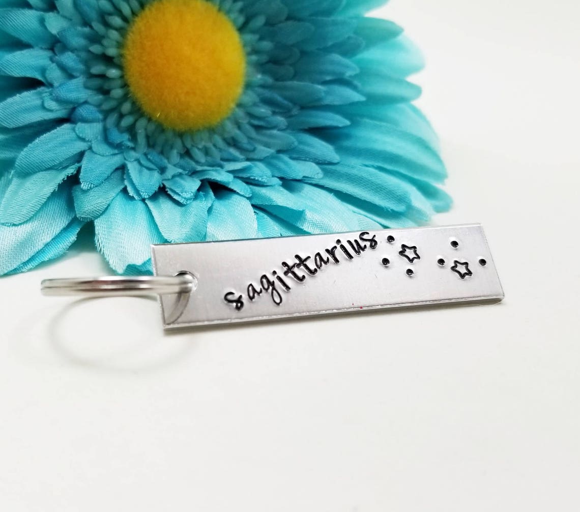 Sagittarius Keychain Custom Keychain Constellation | Etsy