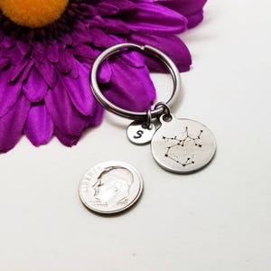 Sagittarius Keychain, Zodiac Keychain, Initial Keychain, Personalized ...