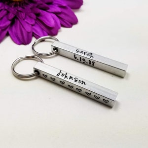 Aluminum Bar Keychain, Personalized Keychain, Custom Keychain, Hand ...