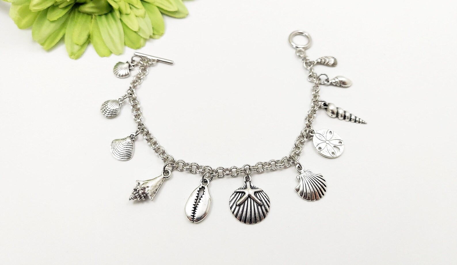 Seashell Charm Bracelet Seashell Bracelet Beach Charm | Etsy