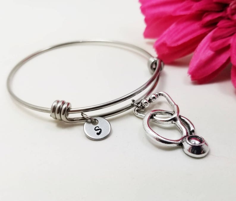 Stethoscope Bangle, Stethoscope Bracelet, Personalized Bracelet, Doctor ...