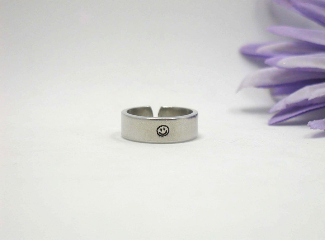 Smiley Face Ring Custom Ring Personalized Ring - Etsy