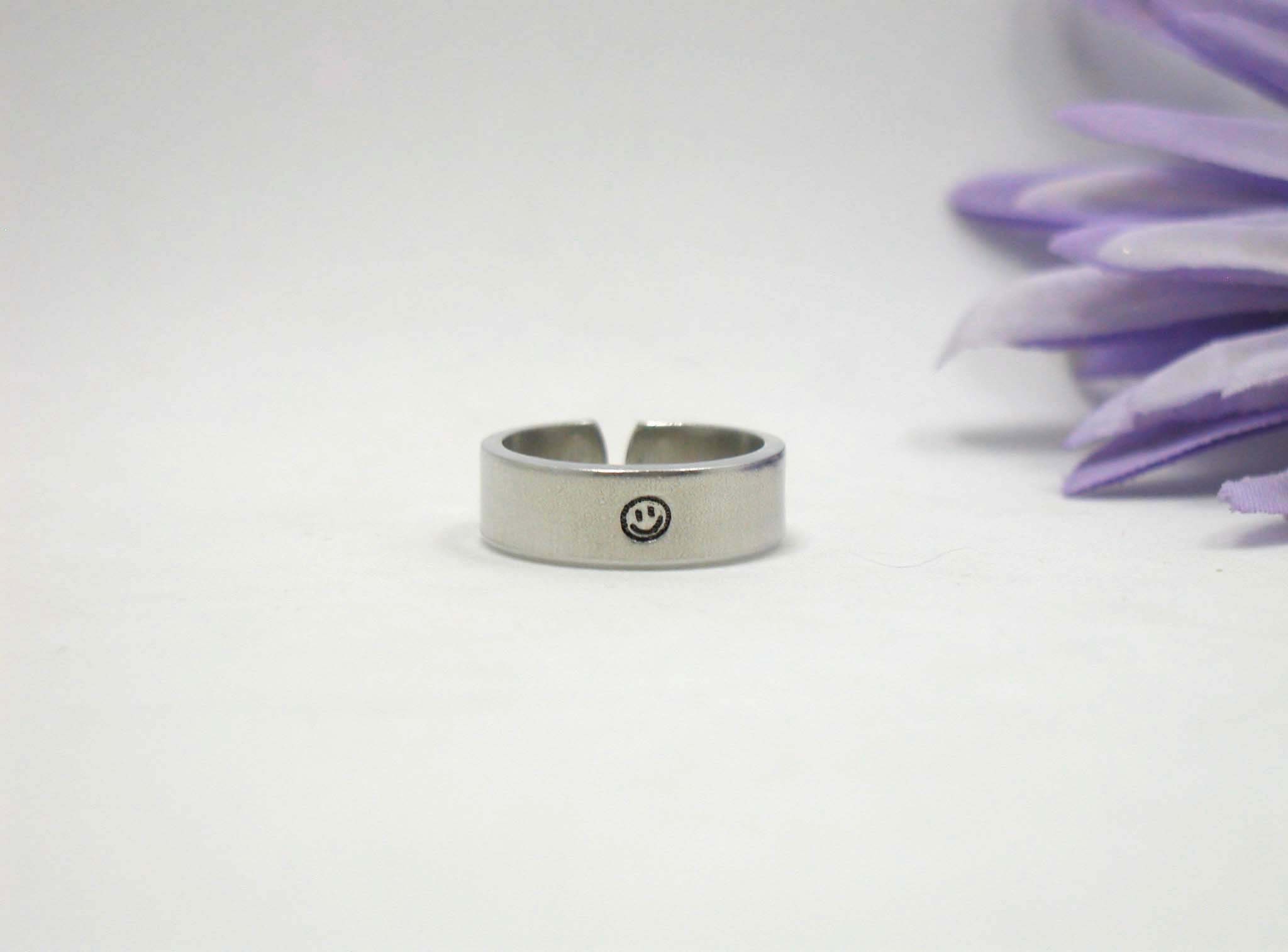 Smiley Face Ring Custom Ring Personalized Ring | Etsy