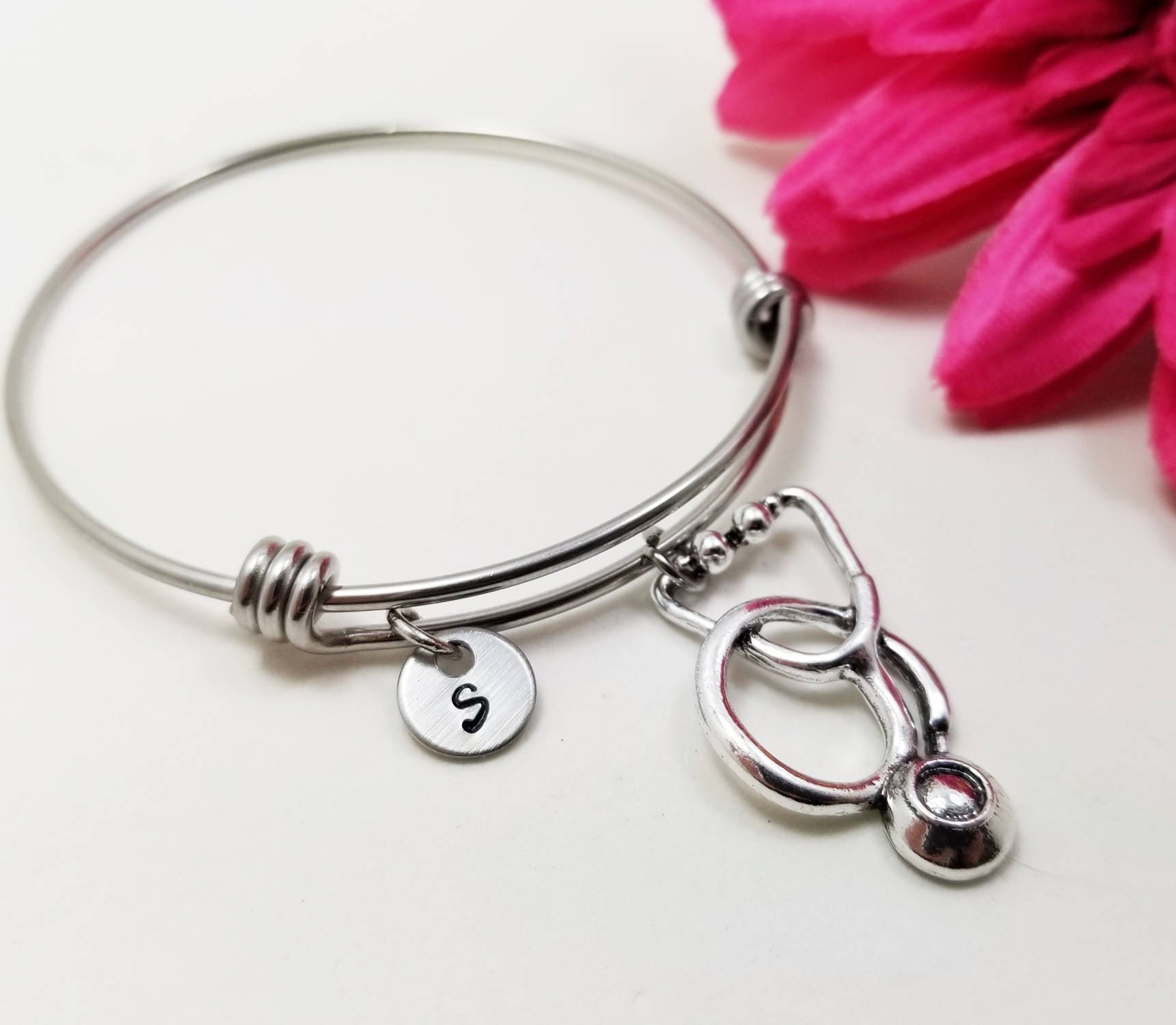 Stethoscope Bangle, Stethoscope Bracelet, Personalized Bracelet, Doctor ...