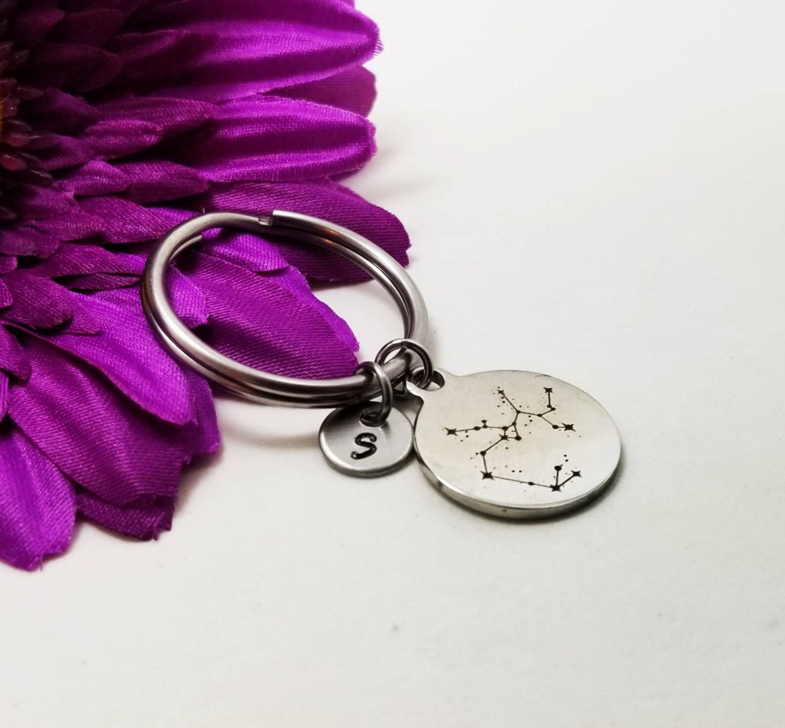 Sagittarius Keychain Zodiac Keychain Initial Keychain - Etsy