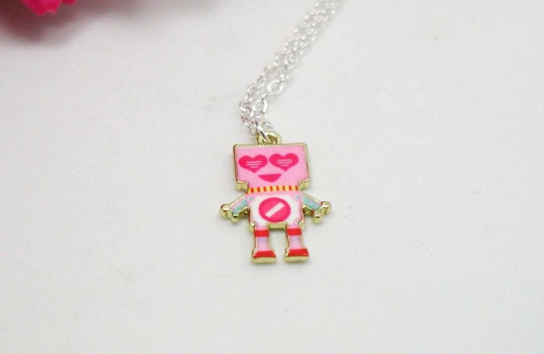 Robot Necklace, Robot Pendant, Robot Charm, Geek Necklace, Technology ...