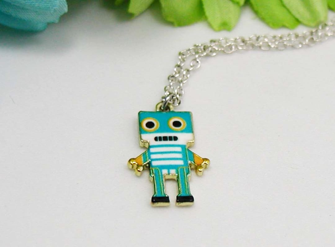 Robot Necklace, Robot Pendant Gift, Robot Charm, Geeks Necklace ...