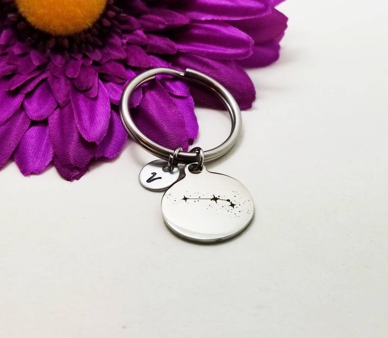 Aries Keychain Zodiac Key Chain Initial Keychain | Etsy