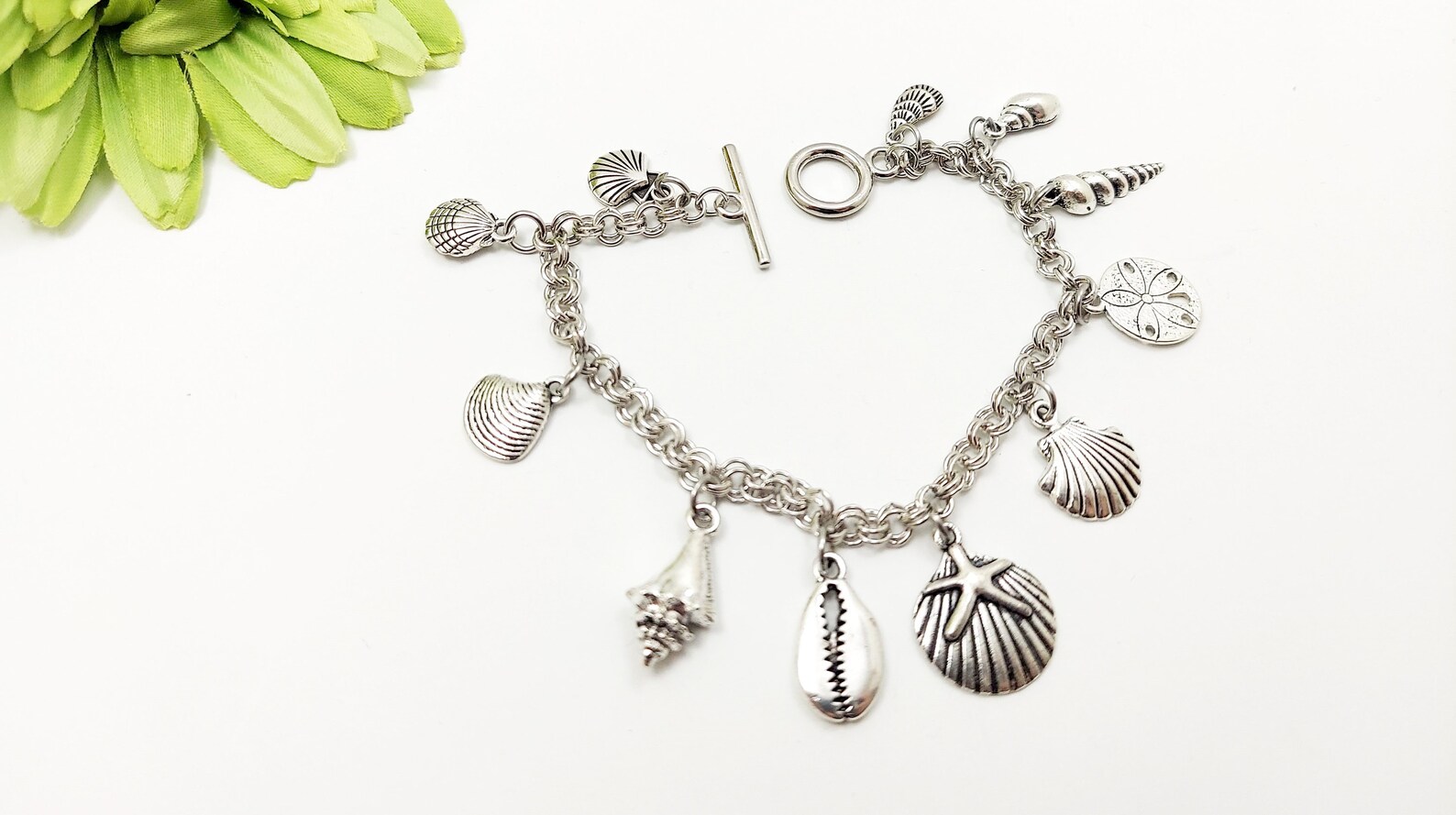 Seashell Charm Bracelet Seashell Bracelet Beach Charm | Etsy