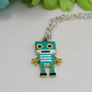 Robot Necklace Set, Robot Pendant Set, Geek Necklace, Miniature Robot ...