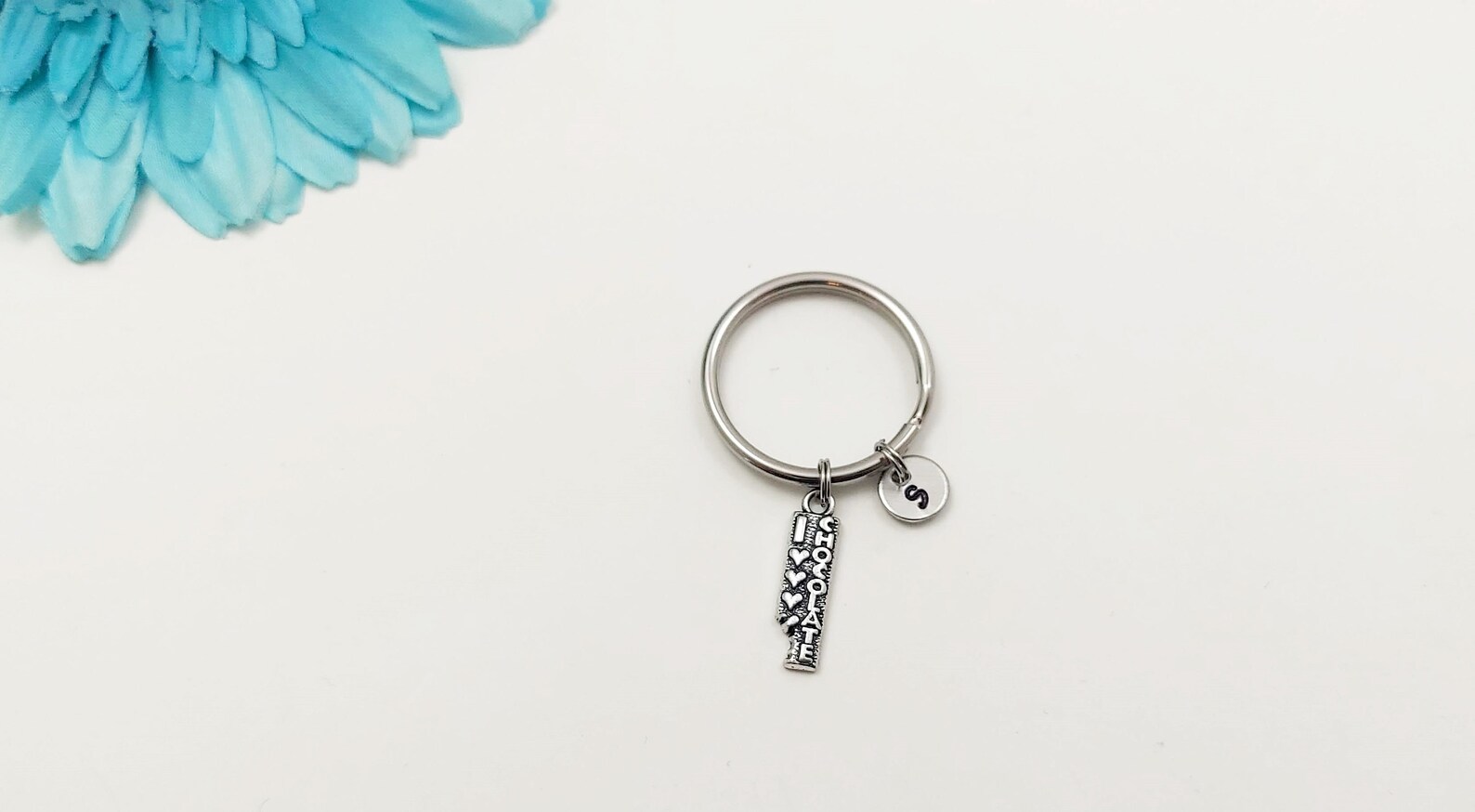 I Love Chocolate Keychain, Chocolate Lover Keychain, Chocolate Charm ...