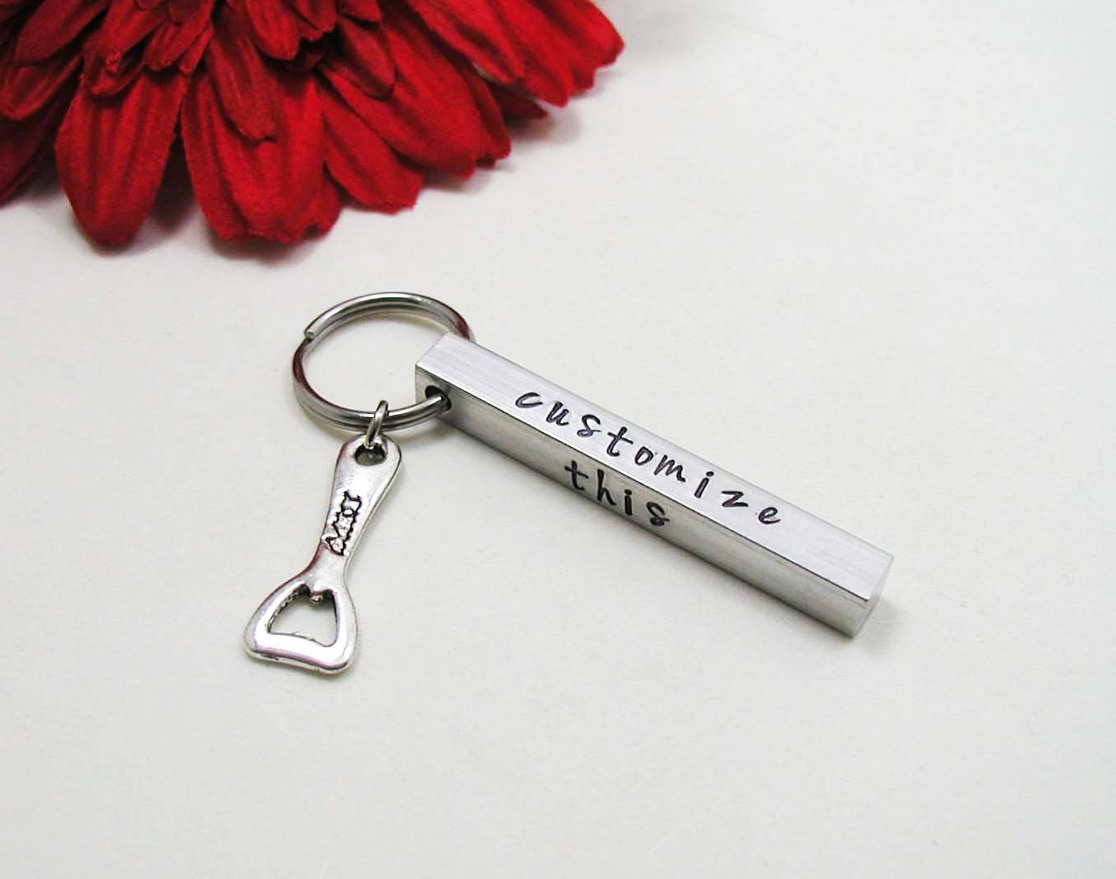 Bottle Opener Key Chain Aluminum Bar Keychain Personalized - Etsy