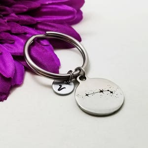 Aries Keychain, Zodiac Key Chain, Initial Keychain, Personalized ...