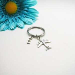 Airplane Keychain, Airplane Key Chain, Initial Keychain, Personalized ...