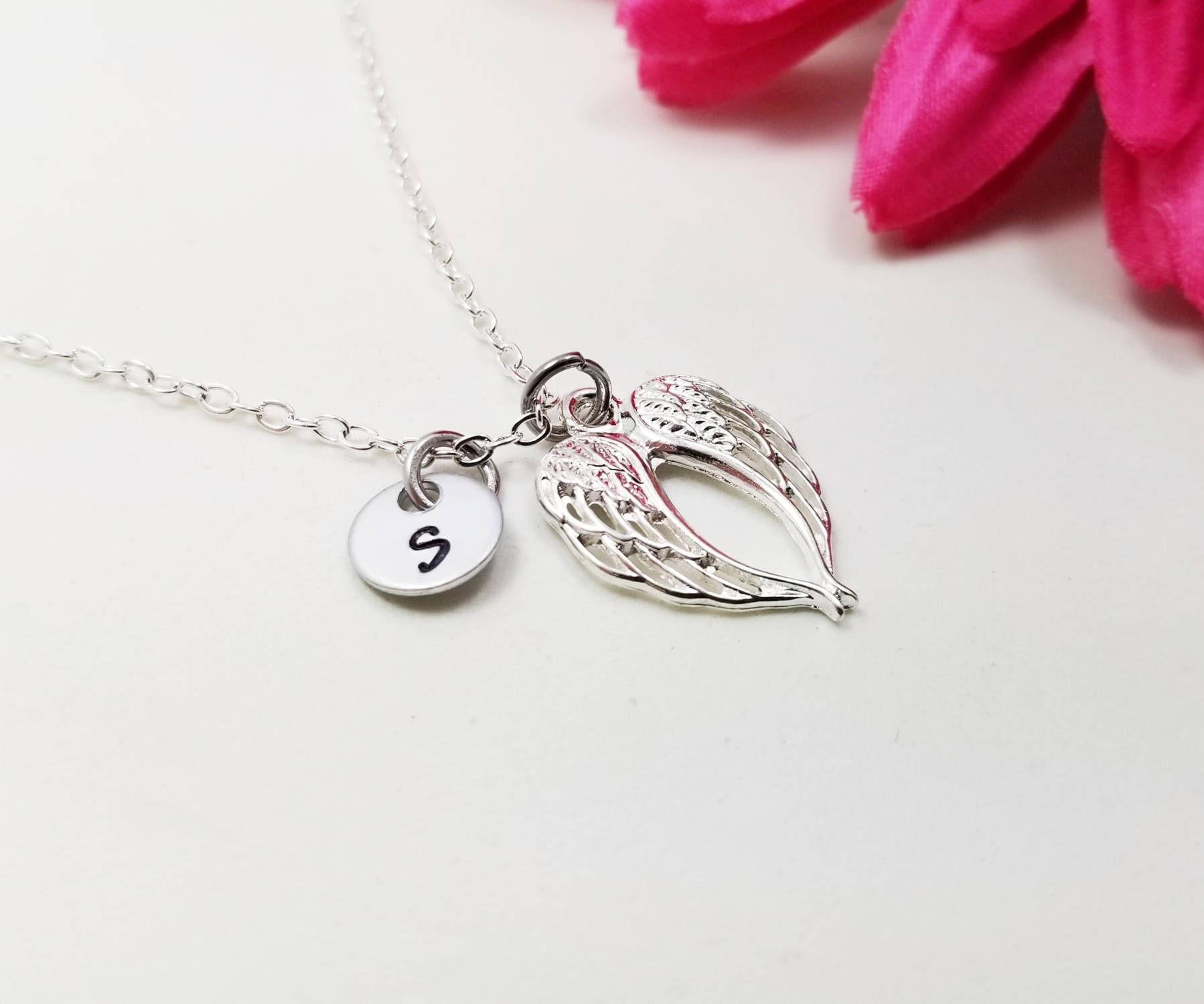 Angel Wing Necklace, Guardian Angel Pendant, Inspirational Jewelry ...