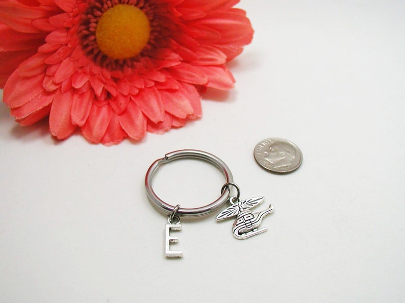Helicopter Keychain Helicopter Key Chain Initial Keychain - Etsy