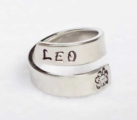 Leo Personalized Zodiac Ring Personalized Ring Custom - Etsy