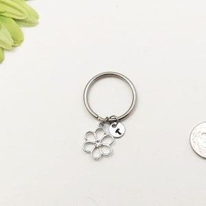 Daisy Keychain, Daisy Key Chain, Initial Keychain, Personalized ...