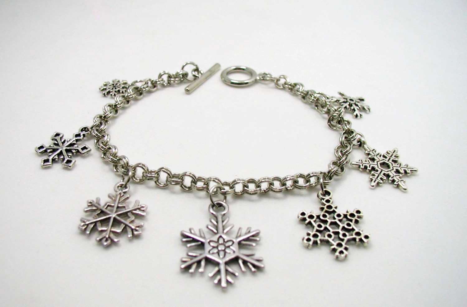 Snowflake Charm Bracelet Winter Bracelet Snowflake | Etsy
