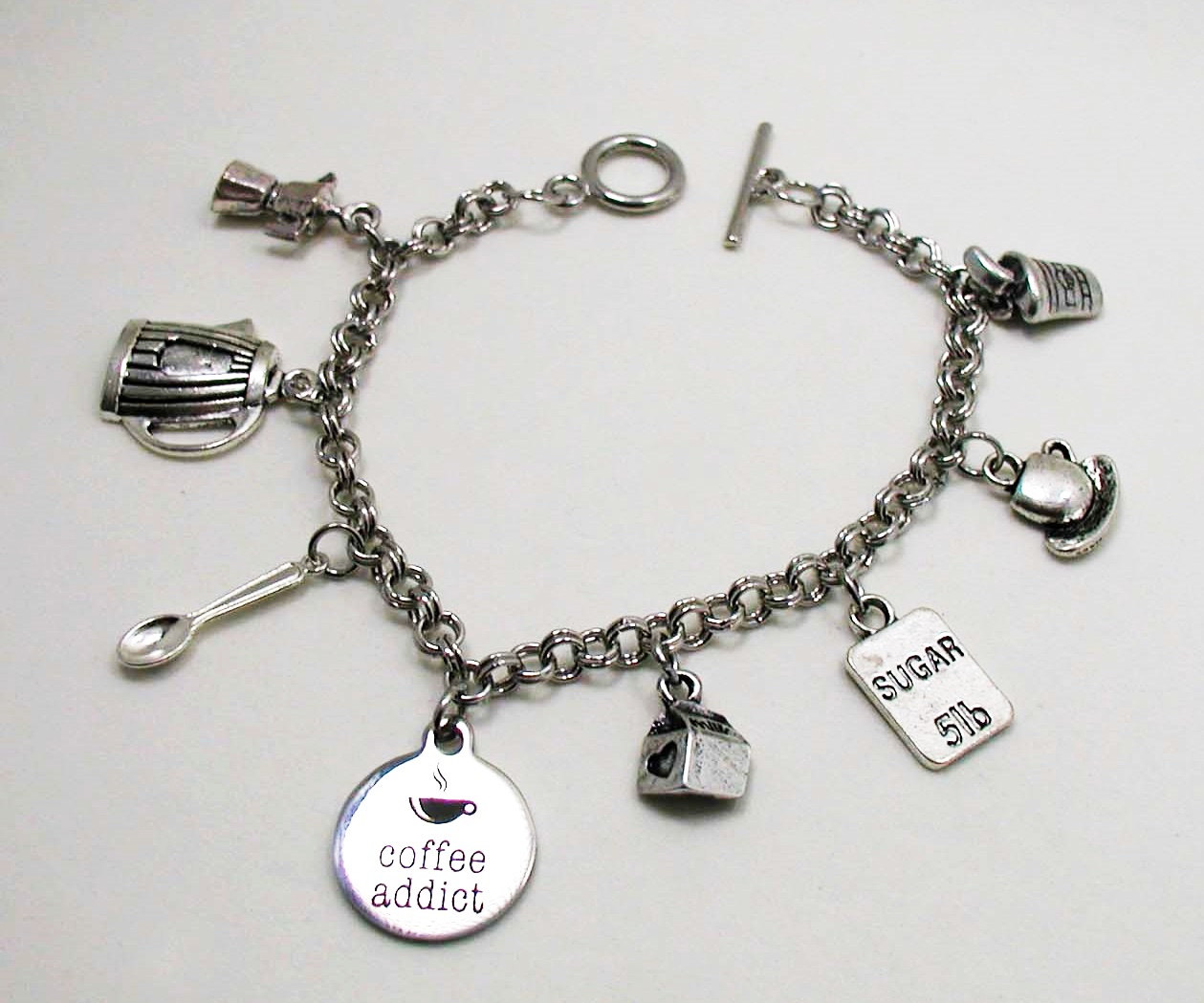 Coffee Charm Bracelet Coffee Bracelet Coffee Lover Charm | Etsy