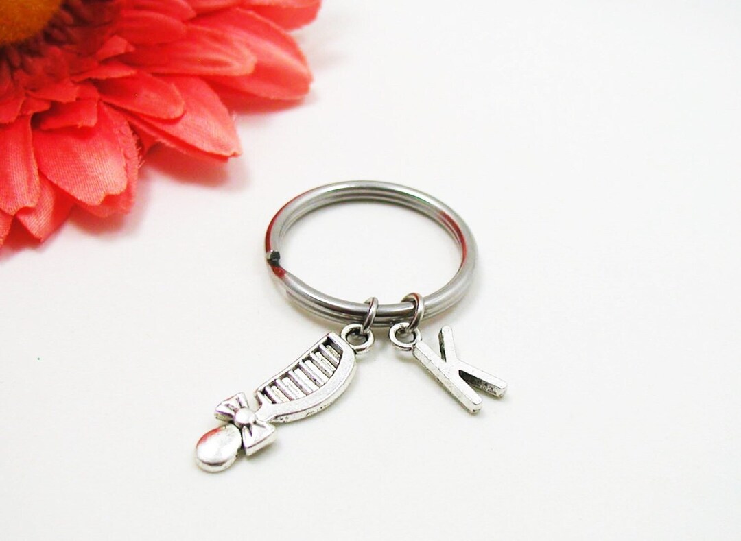 Hair Comb Keychain, Beautician Keychain, Initial Keychain, Personalized ...