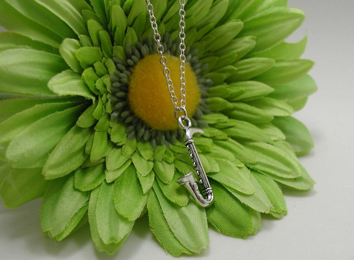 Saxophone Necklace, Charm Necklace, Saxophone Pendant, Music Teacher ...