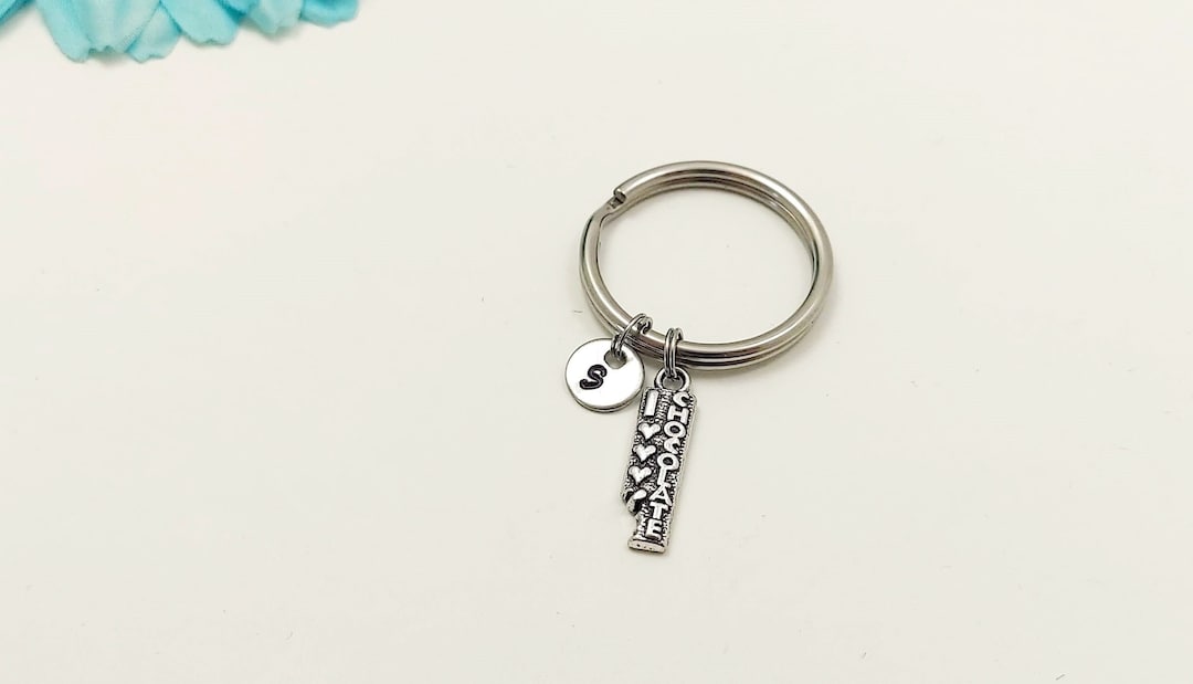 I Love Chocolate Keychain, Chocolate Lover Keychain, Chocolate Charm ...