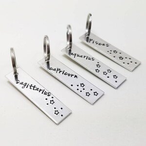 Zodiac Keychain, Custom Keychain, Constellation Keychain, Birthday ...