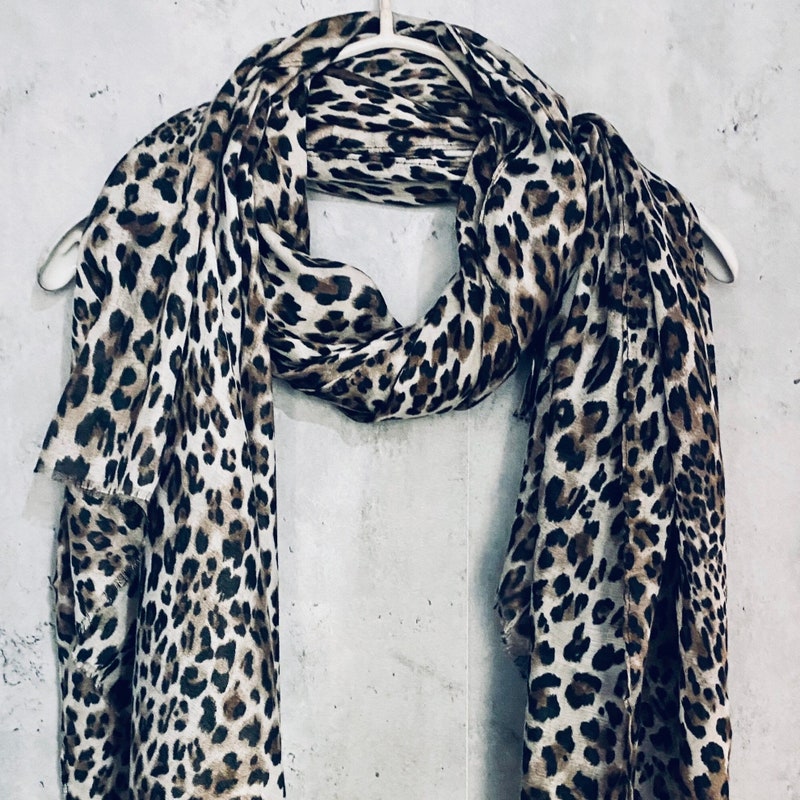 Leopard Print Scarf - Etsy UK