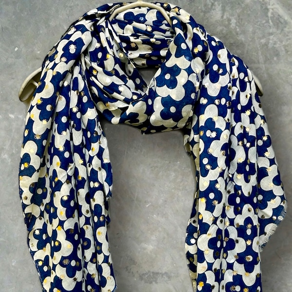 Navy Blue Scarf - Etsy