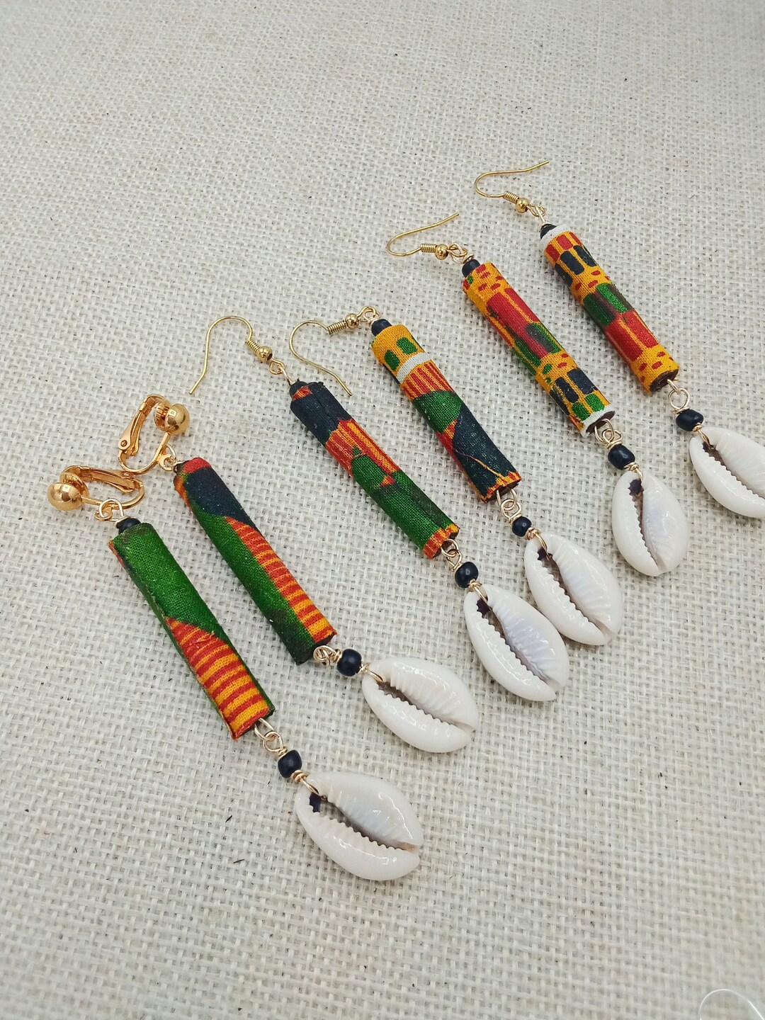 Cowrie Shell Earrings African Jewelry Women Handmade Long Dangle Gift ...