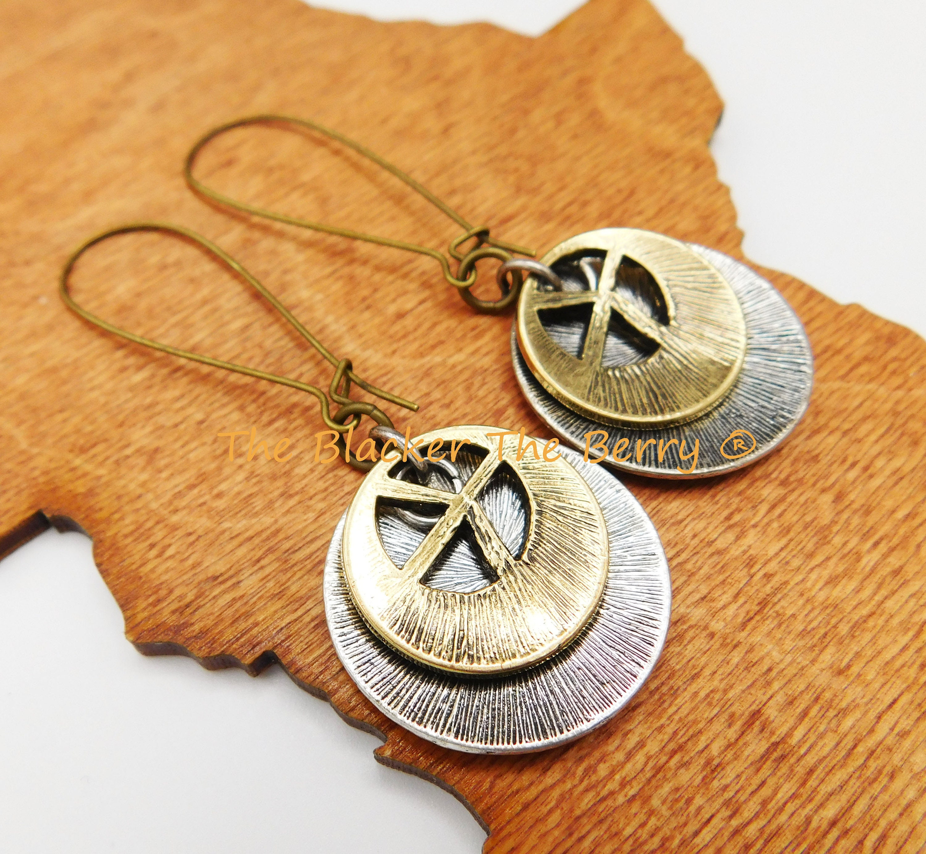 Peace Earrings Beaded Jewelry Silver Gold Tone Cute Gift Ideas | Etsy