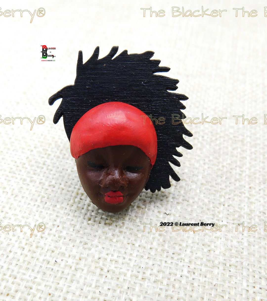 Black Queen Red Lapel Pin Ethnic Jewelry Woman Ring African American ...