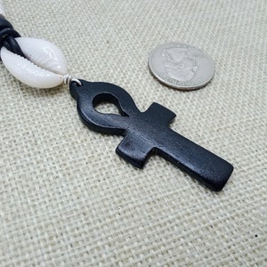 Black Ankh Necklace Beaded Jewelry Handmade Cross Egyptian Statement ...