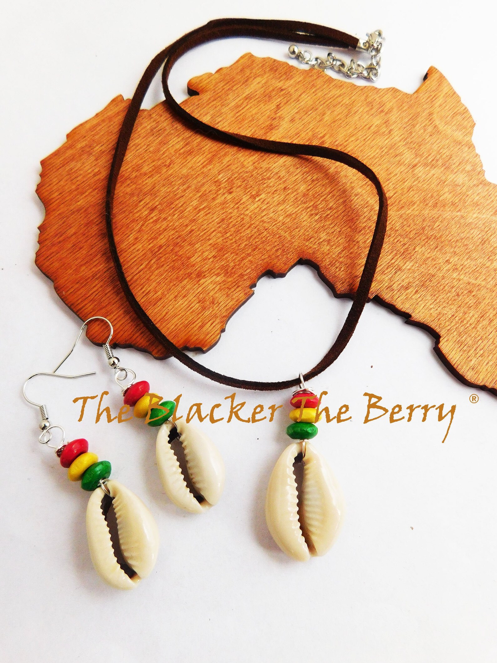 Rasta Jewelry Set Necklace Earrings Handmade Hand Painted the - Etsy
