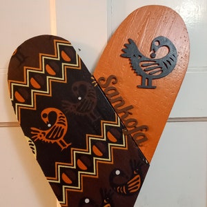 Sankofa Art African Wood Wall Art Adinkra Symbols Home Decor Gift Ghana ...