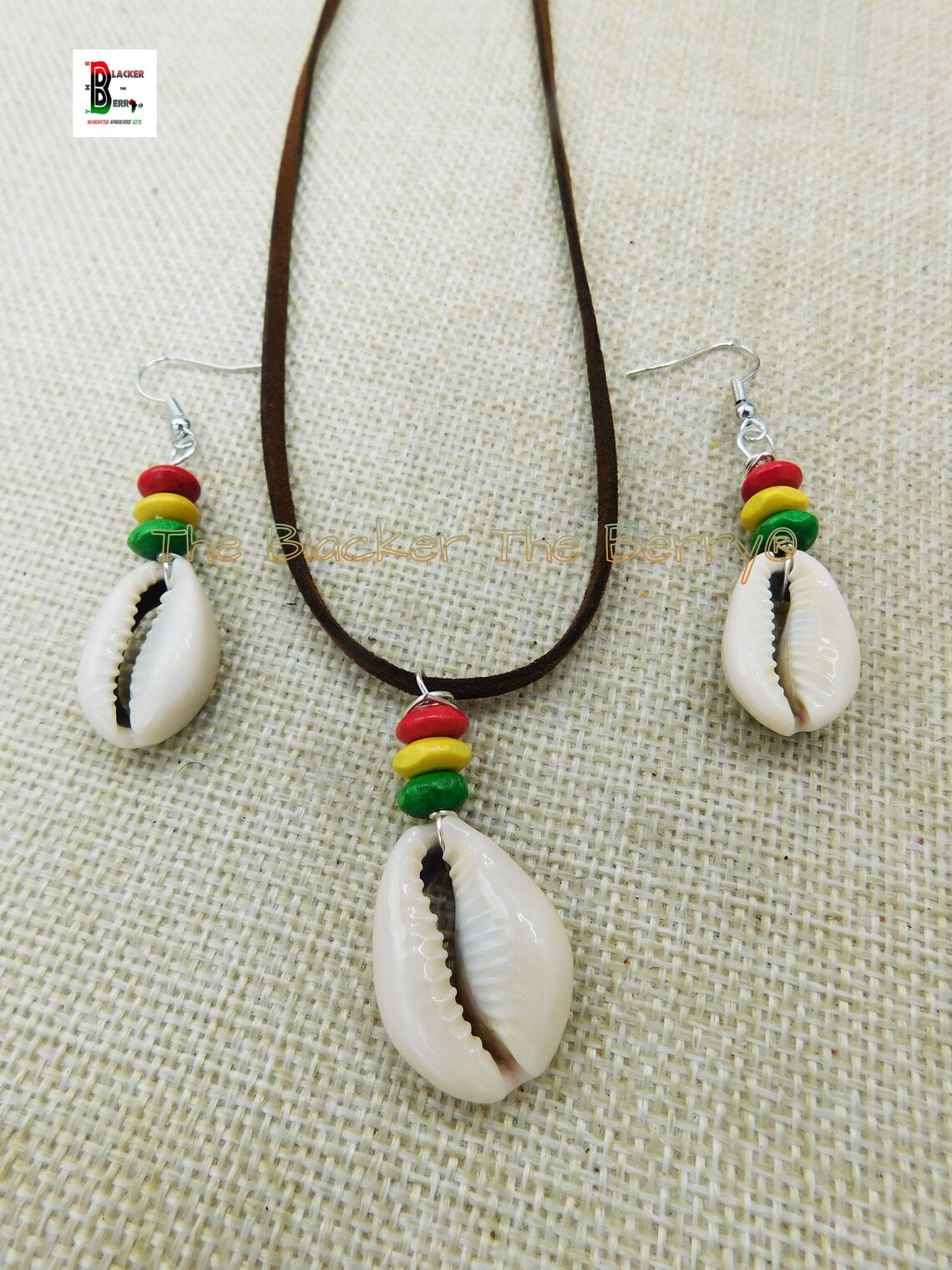 Rasta Jewelry Set Necklace Earrings Handmade Hand Painted the - Etsy